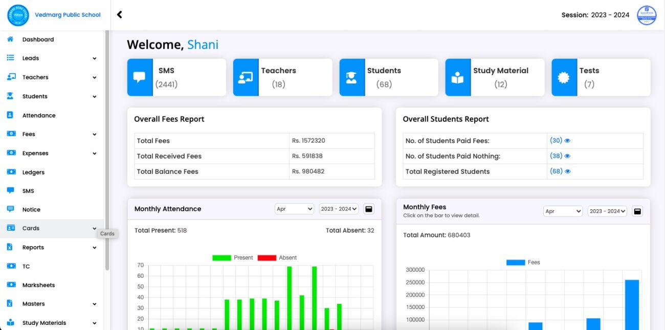 How To Send SMS in Vedmarg School ERP (30+ SMS Templates)
