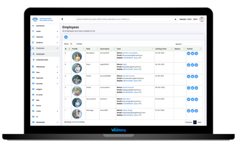 Admin Login Management - School Management System