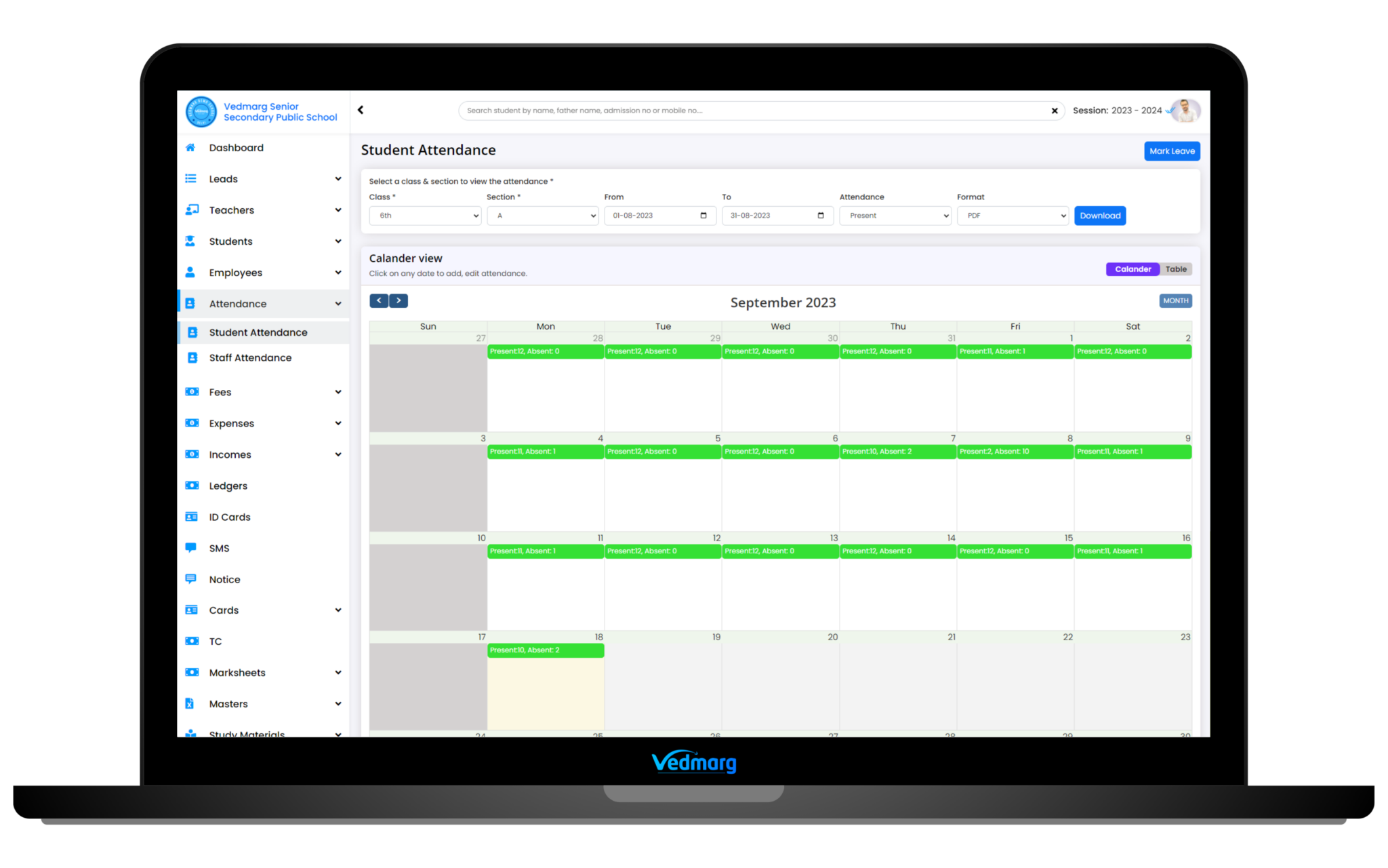 Attendance Management System - School, College & Coaching