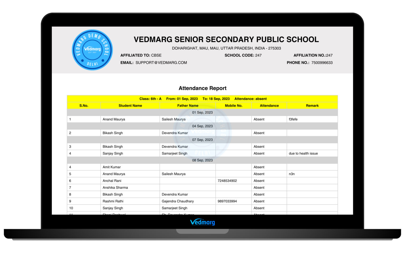 Attendance Management System - School, College & Coaching