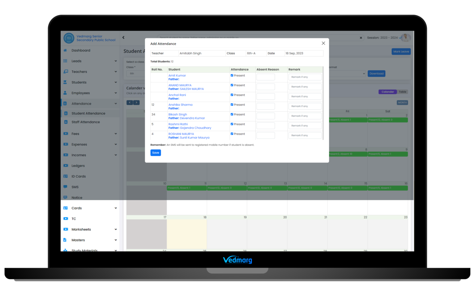 Attendance Management System - School, College & Coaching