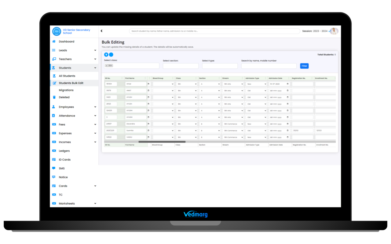 How to Create a CBSE Marksheet on Vedmarg School ERP Software?