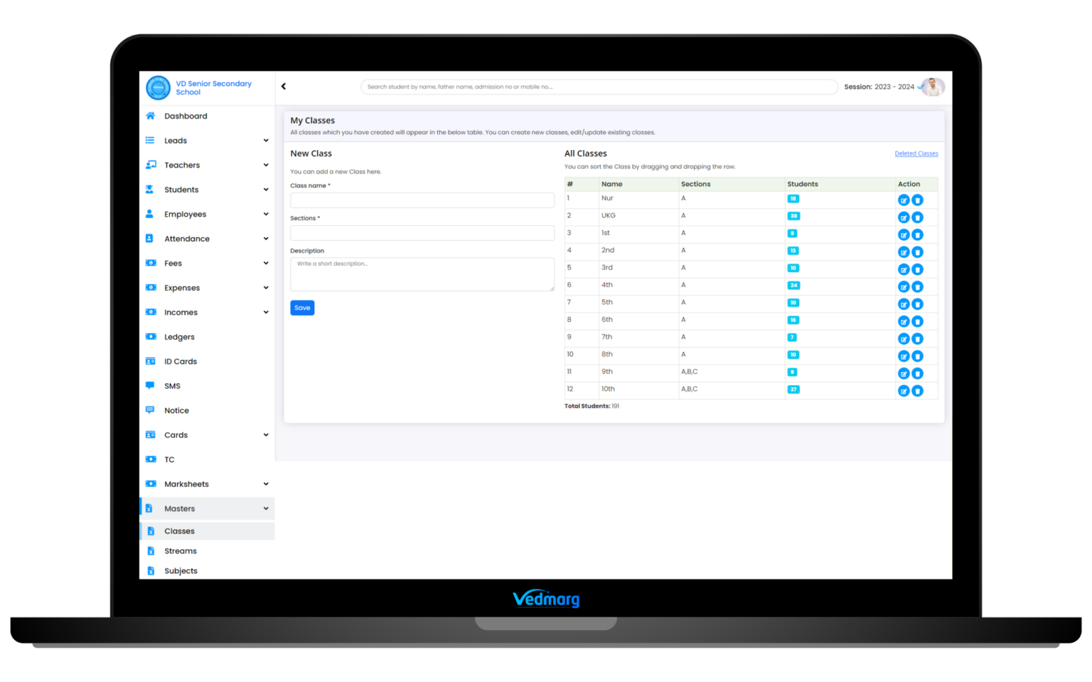 How to Create a CBSE Marksheet on Vedmarg School ERP Software?