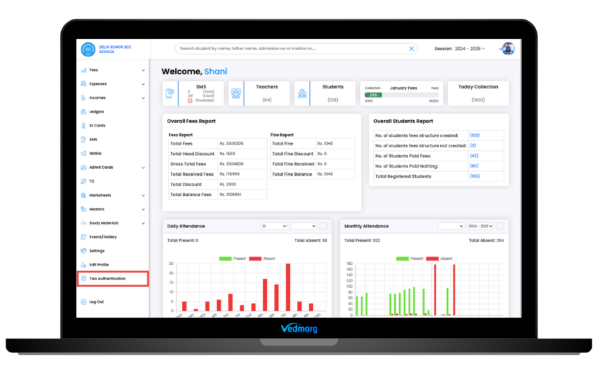 How to Enable 2FA (Two-Factor Authentication) in Vedmarg ERP