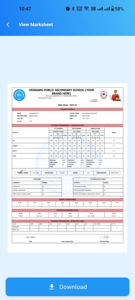 Download Marksheet Online in Simple Steps - School ERP Software ...