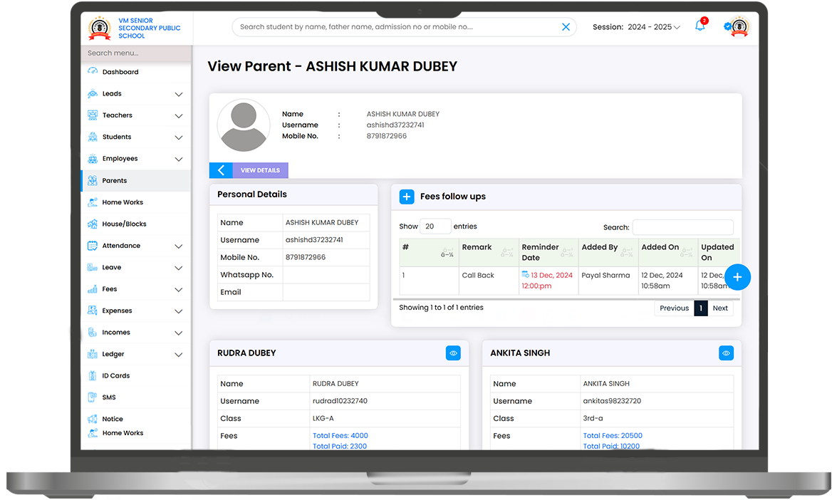Siblings Management System - Fee Payment System By Parents