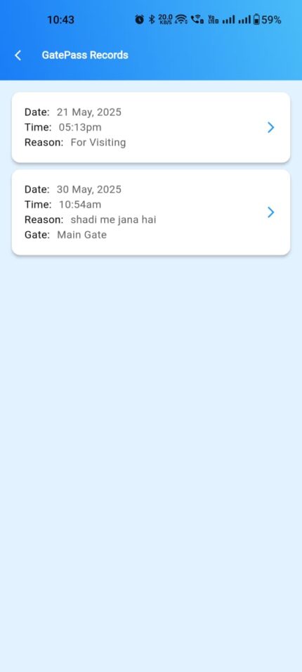 #1 OTP Based Gate Pass Management System - Staff, Visitor