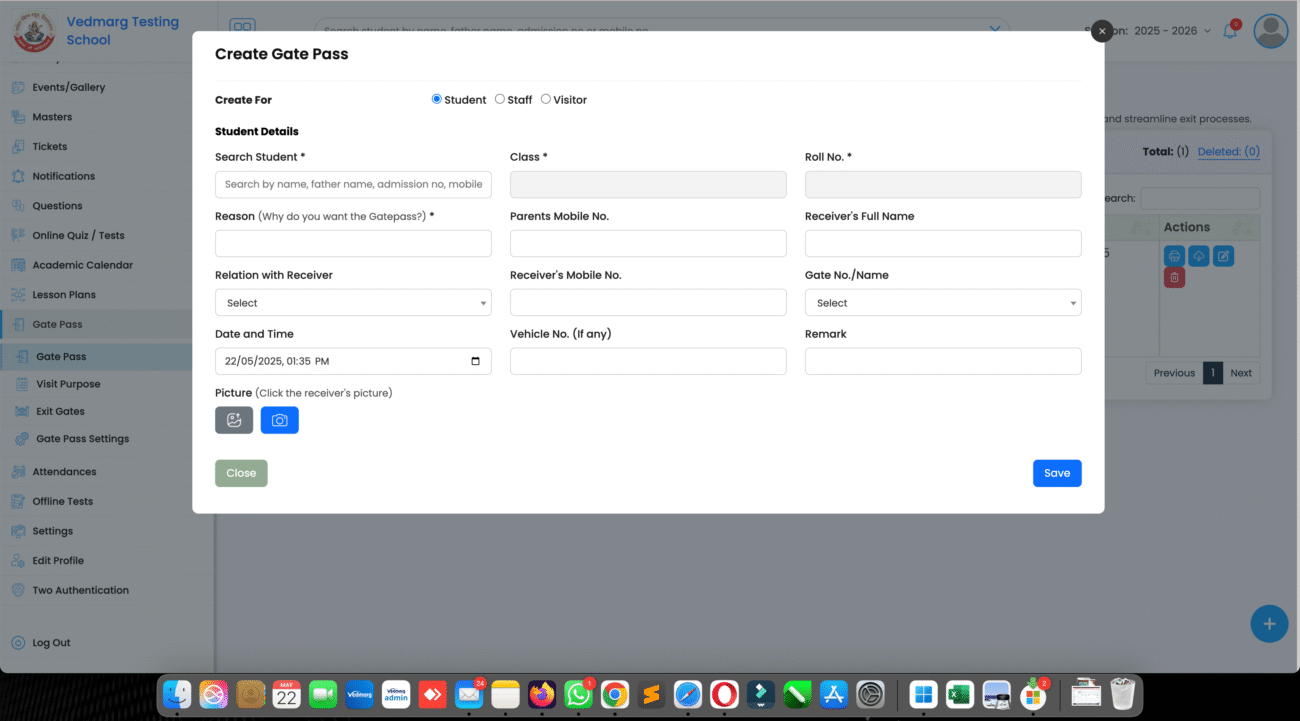 #1 OTP Based Gate Pass Management System - Staff, Visitor