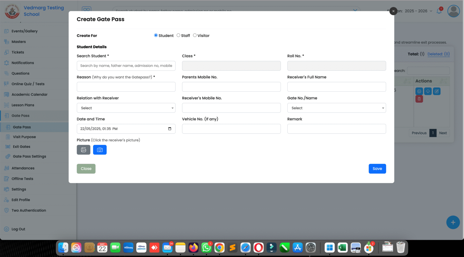 #1 OTP Based Gate Pass Management System - Staff, Visitor