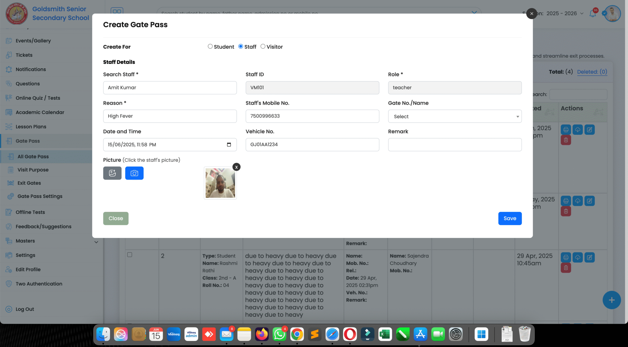 #1 OTP Based Gate Pass Management System - Staff, Visitor