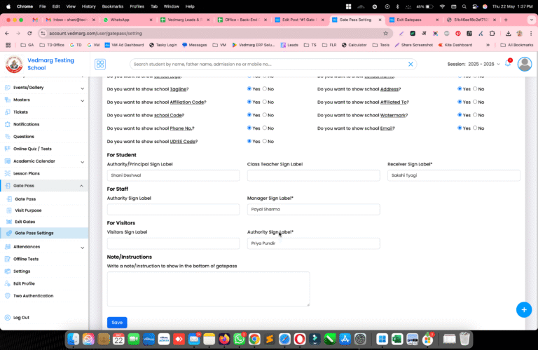 #1 OTP Based Gate Pass Management System - Staff, Visitor
